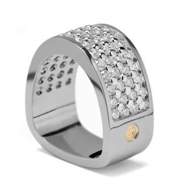 Four Row Paragon Pave Diamond Ring