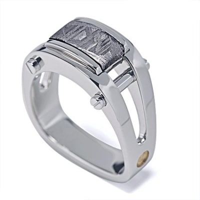 Post Modern Fancy Orange Diamond Men's Ring
